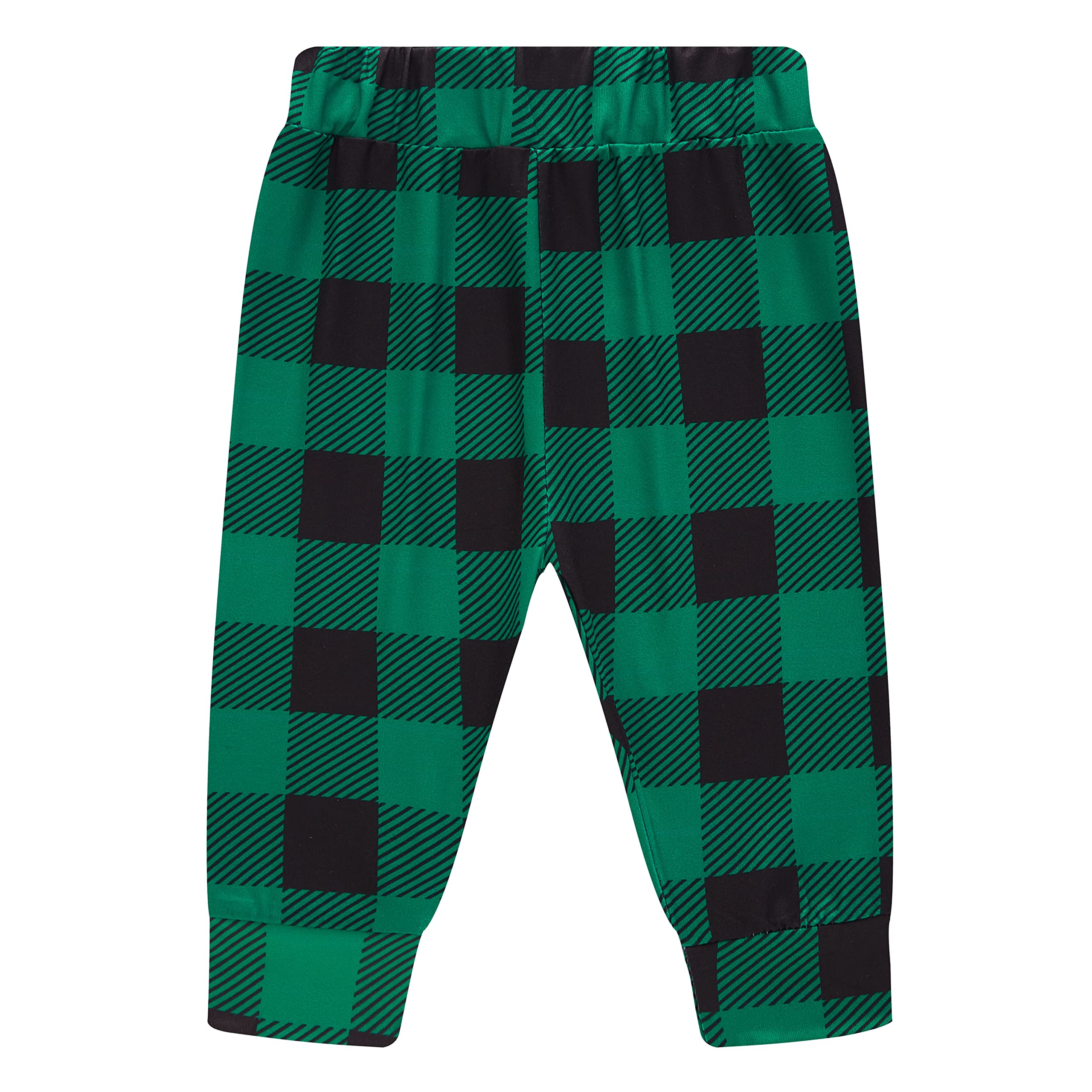 Kewlent Baby Boy Outfits My First St Patrick's Day Clothes Pant Set (Green grid, 0-3 Months)