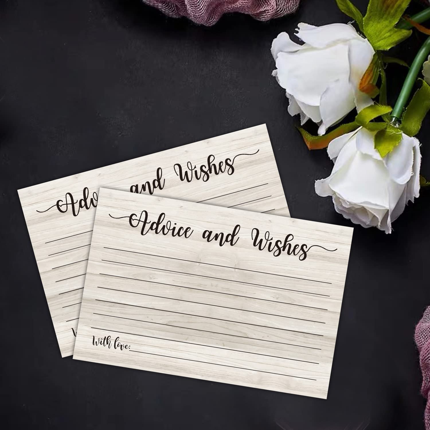 FARHTINANFX Advice and Wishes Cards, 50 Cards, for Wedding, New Mr and Mrs, Baby Shower, Retirement, Graduation, Anniversary (4" x 6")