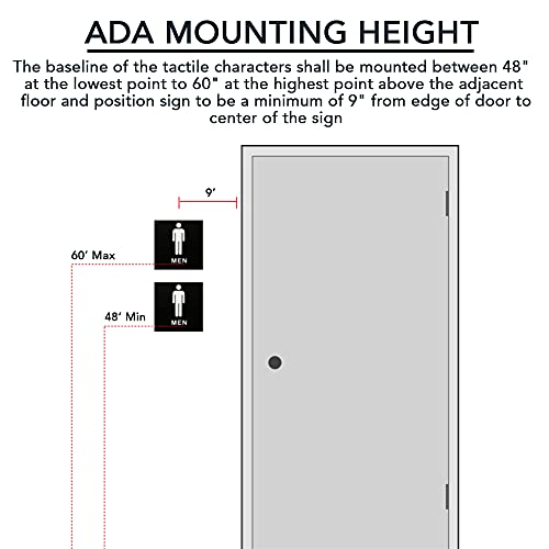 CORKO MANUFACTURING Signs Unisex Braille Restroom Sign - Bathroom Sign with Double Sided 3M Tape