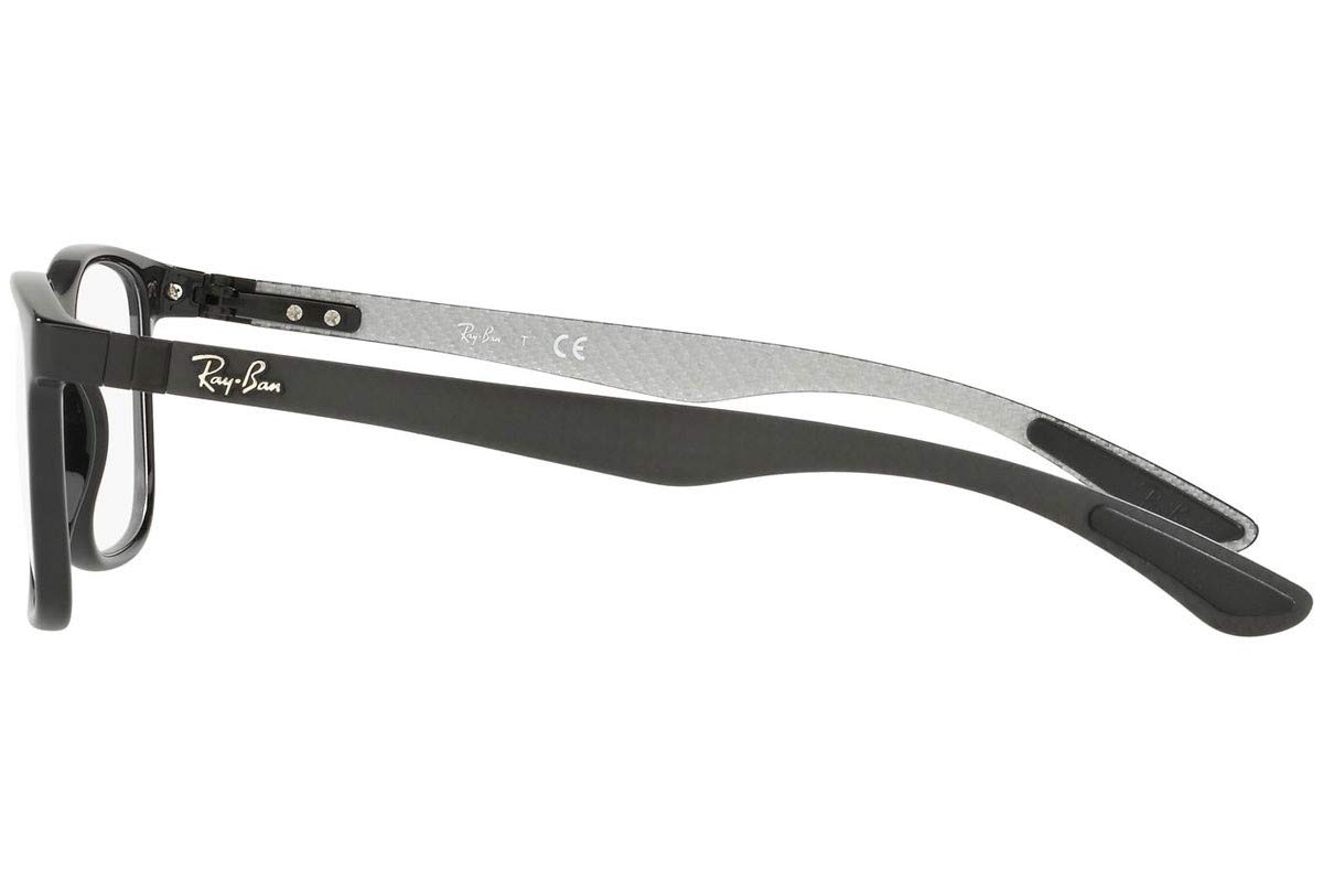 Ray-Ban RX8903 Square Prescription Eyeglass Frames, Black/Demo Lens, 55 mm