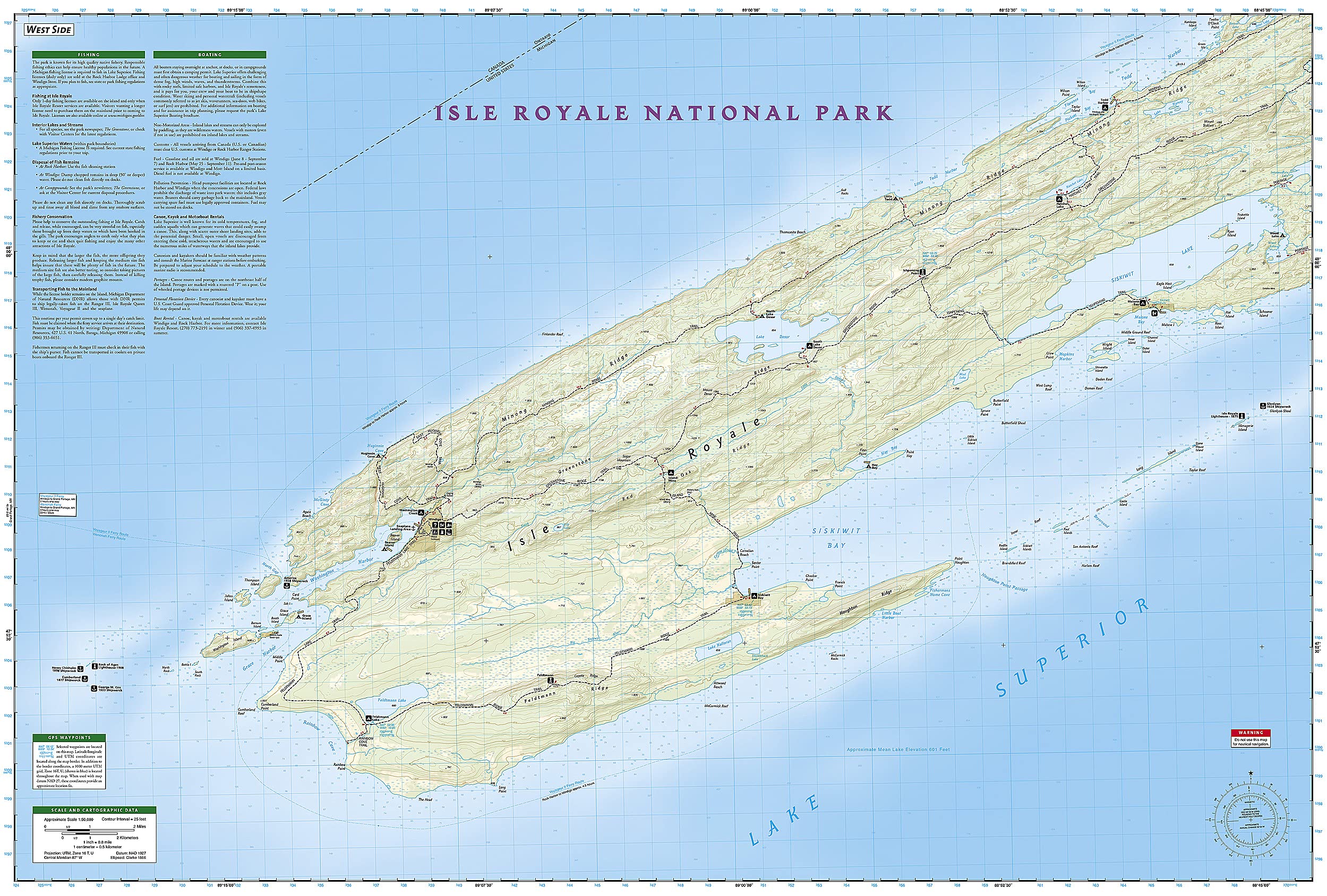 Isle Royale National Park Map (National Geographic Trails Illustrated Map, 240)