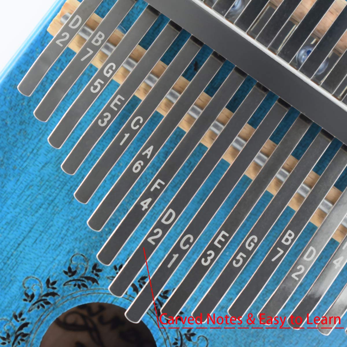 BinDor 17 Key Kalimba Thumb Piano, Finger Piano Mbira Kalimba Solid Mahogany Body Portable Easy-to-learn Musical Instrument with Tuning Hammer