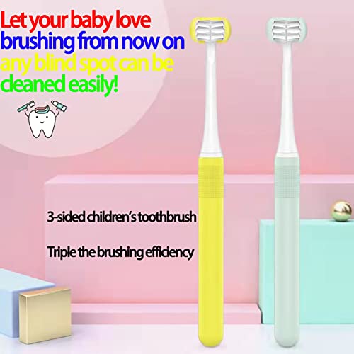 QL-LINRUN 3 Sided Toothbrush 3 Sided Toothbrush Kids Three Sided Toothbrush Surround Toothbrush Kids Kids toothbrushes Toddlers Teeth Brush(3pcs)