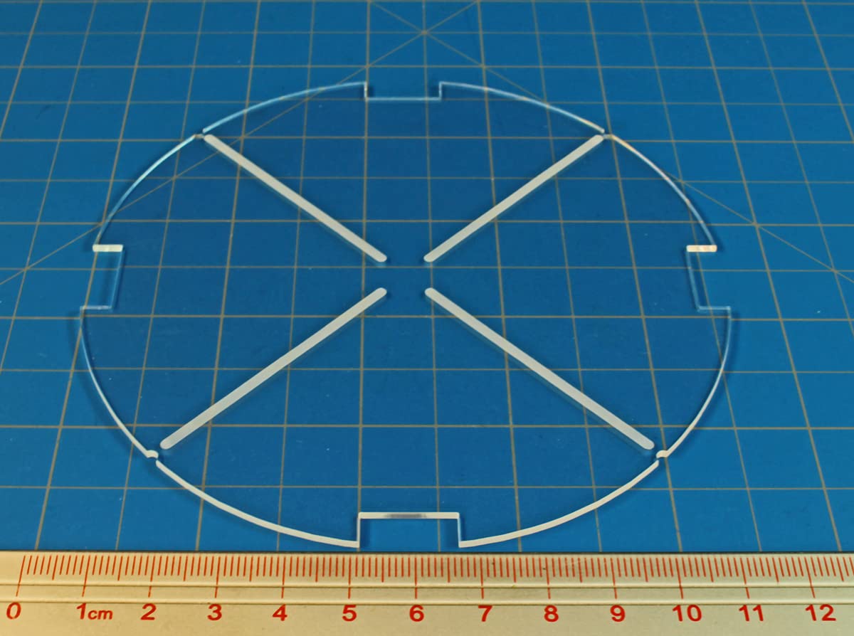 LITKO Notched Circle Tank Base | Compatible with Star Wars: Legion | 120mm | LAAT-le | 1.5mm Clear Acrylic