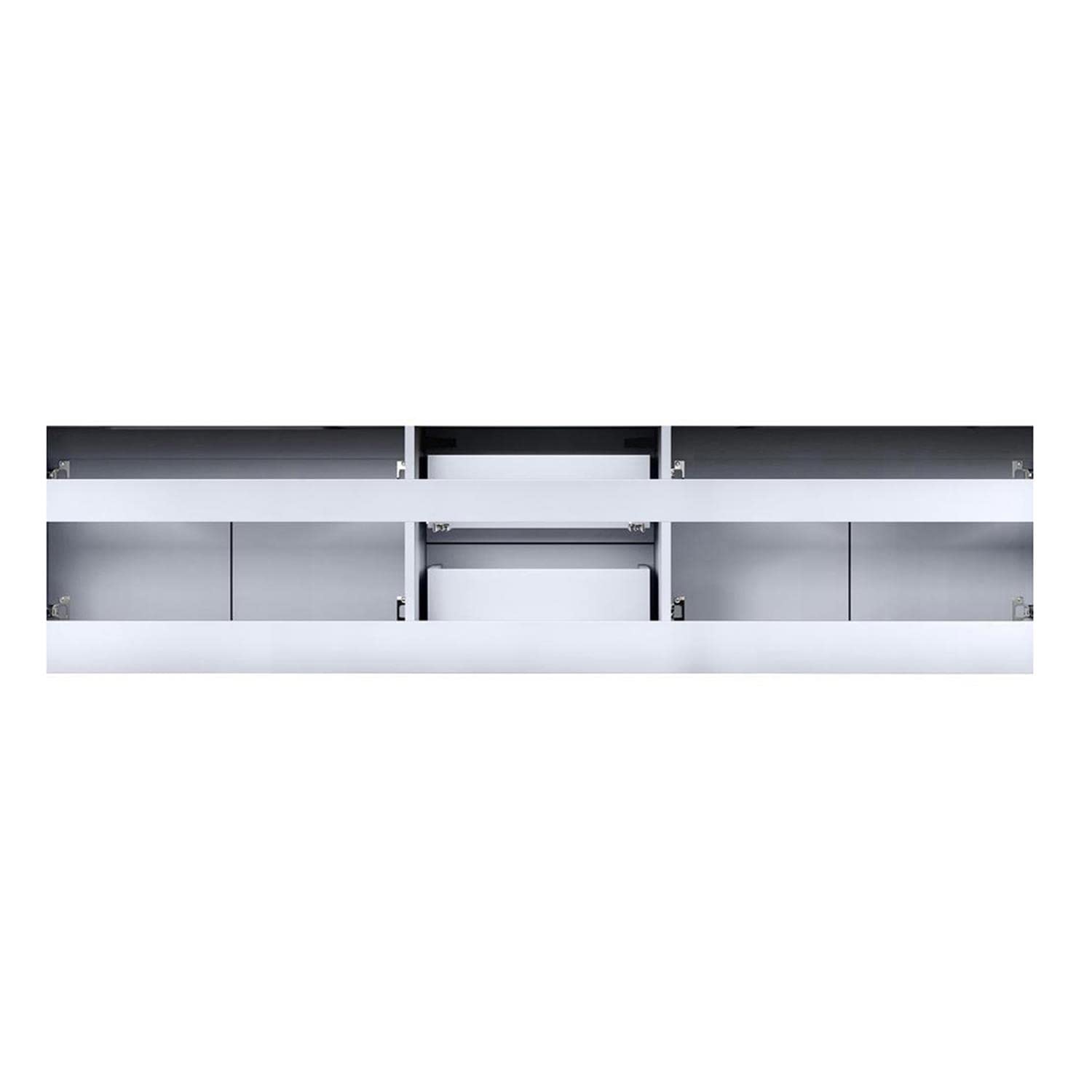 Lexora Geneva 80 in. W x 22 in. D Glossy White Double Bath Vanity and 30 in. LED Mirrors