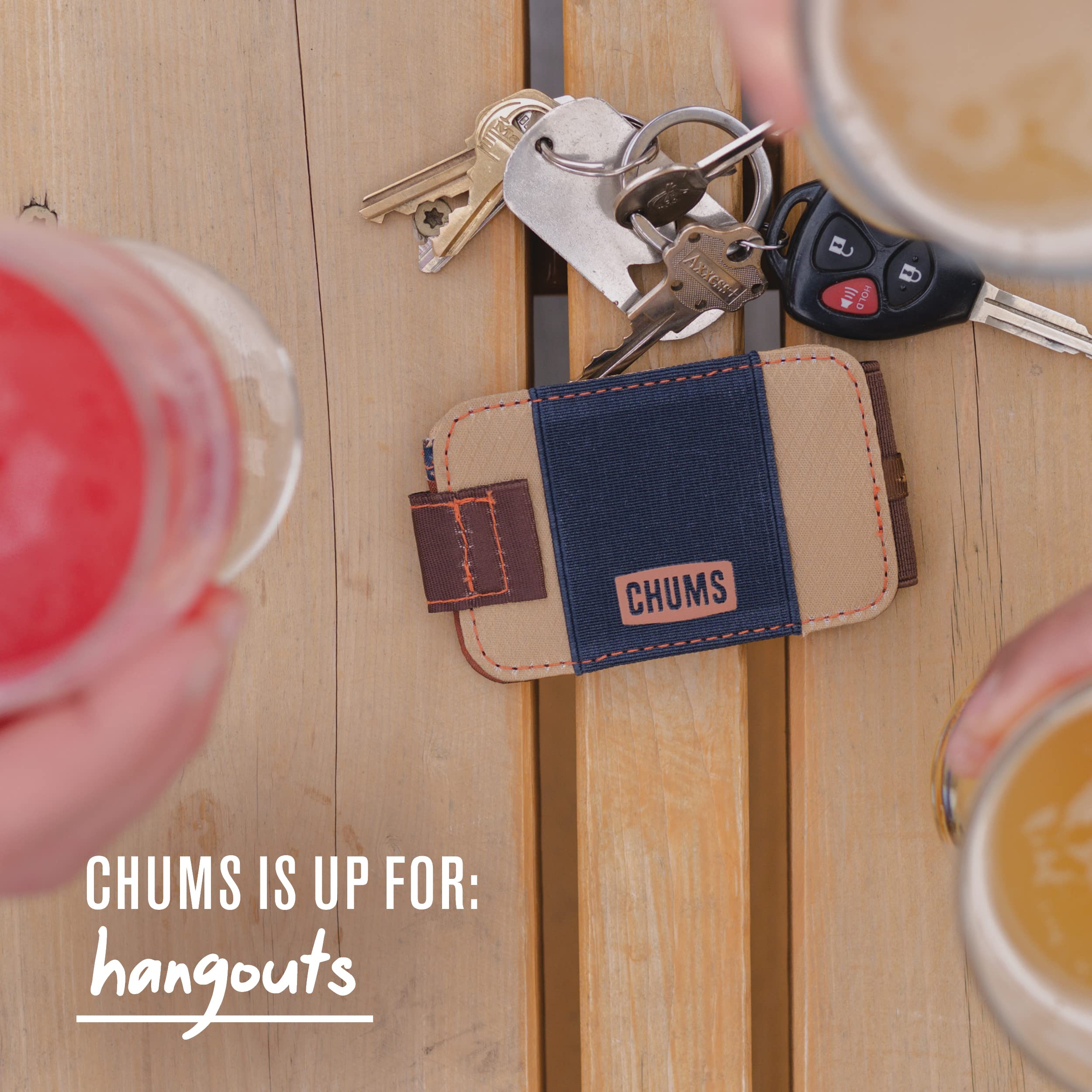 Chums Bandit unisex-adult Bi-Fold Polyester Wallet β Slim Reversible Card, ID and Money Holder (Orange/Tan/Navy), magenetic