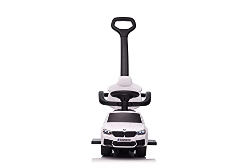 Best Ride On Cars BMW 4 in 1 Battery Powered Push Car, White, Large