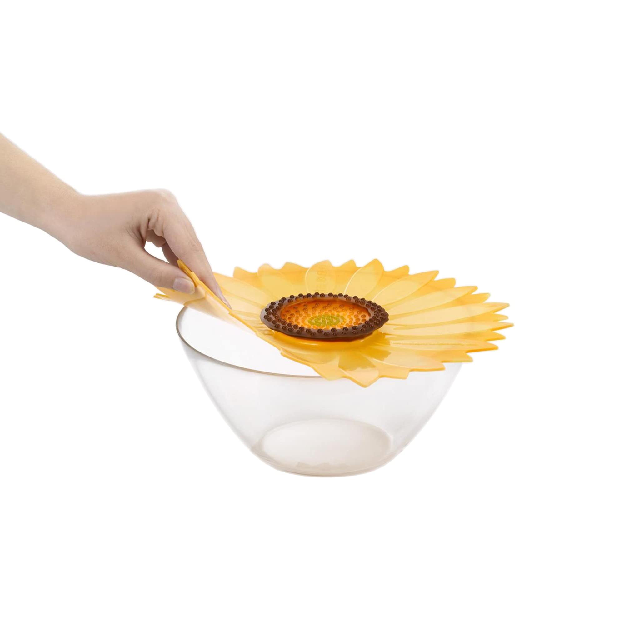 Charles Viancin - Sunflower Lid Gift-Box - Set of 4 Silicone Lids for Food Storage and Cooking - 11''/28cm + 9''/23cm + 6''/15cm + 4''/10cm - Airtight Seal on Any Smooth Rim Surface