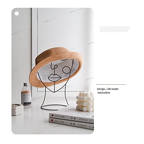 FM2018XSL Metal Wire Statue Ladies Hat Rack Stand Hat Holder Hat Organizer, Housewarming Gifts for Home Desk Decorations(No Hat)