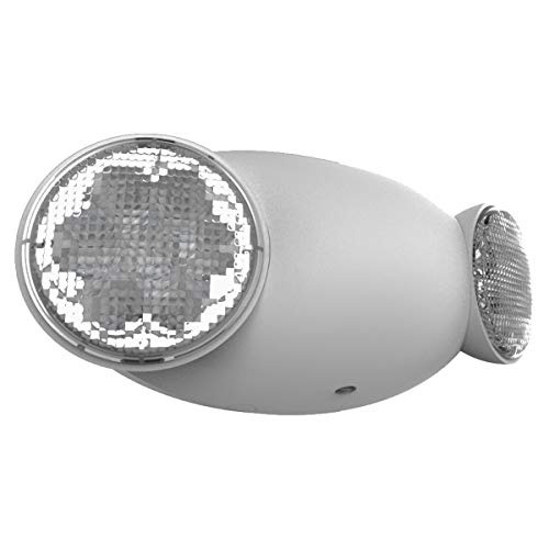 Hubbell Lighting CU2 Commercial Emergency Light with Battery Backup, LED Emergency Lighting Fixture with Twin Adjustable Heads, 90-Minute Runtime, UL924 Listed for Damp Locations, 120-277V, White