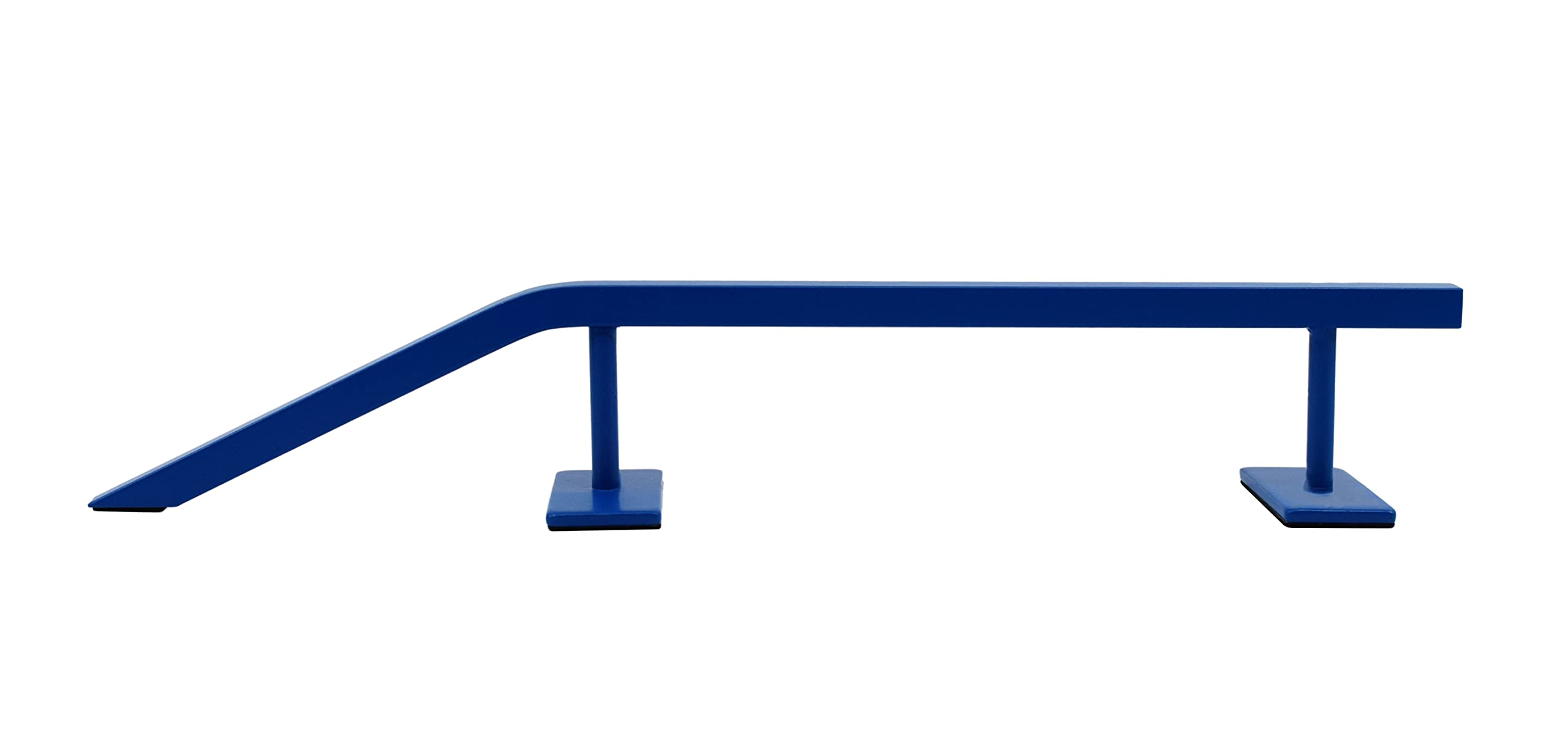 Teak Tuning Fingerboard Rail with Pole Jam Entrance, 12.5" - Custom Designed Solid Steel Construction, Matte Powder Coated Finish in Cobalt Blue - Superior Non-Slip Foam Feet