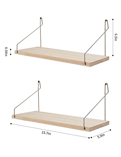 HOMESAN Floating Shelves Set of 2, Bathroom Shelves, Wall Shelves for Bedroom, Floating Shelf for Wall Decor
