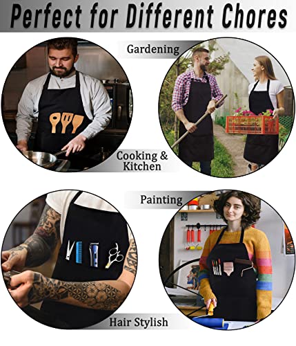 RUVANTI Cotton Blended Extra Large XXL Aprons for Women/Men with 2 Pockets for Cooking, Kitchen, Barber, Gardening, BBQ, Chef Apron