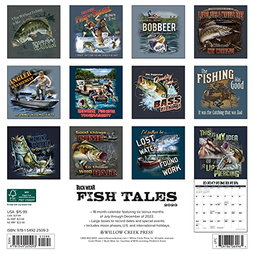 Buck Wear's Fishing Tales 2023 Wall Calendar