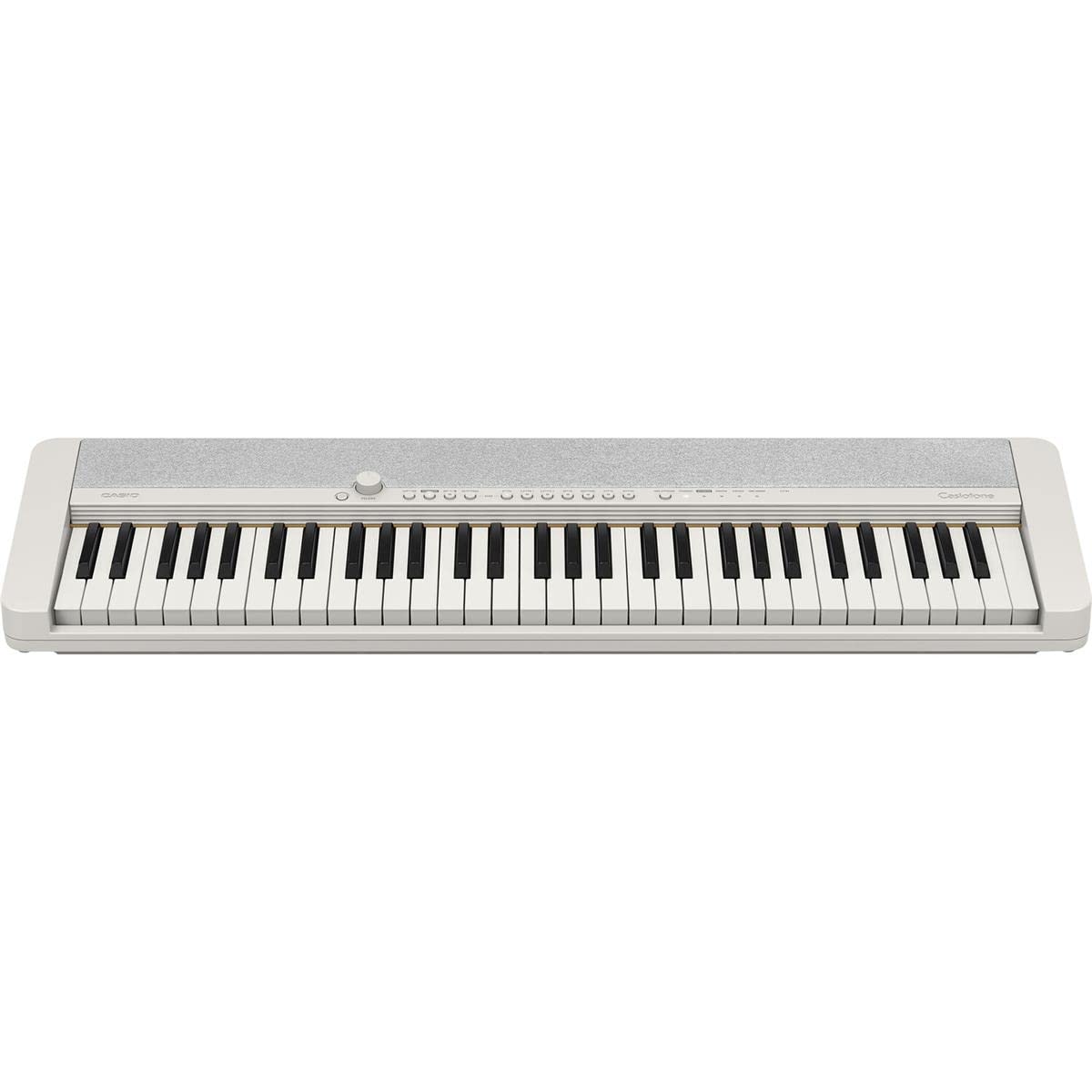 Casio Casiotone CT-S1 61-Key Piano Style Portable Keyboard, White Bundle with Stand, Studio Monitor Headphones, Sustain Pedal