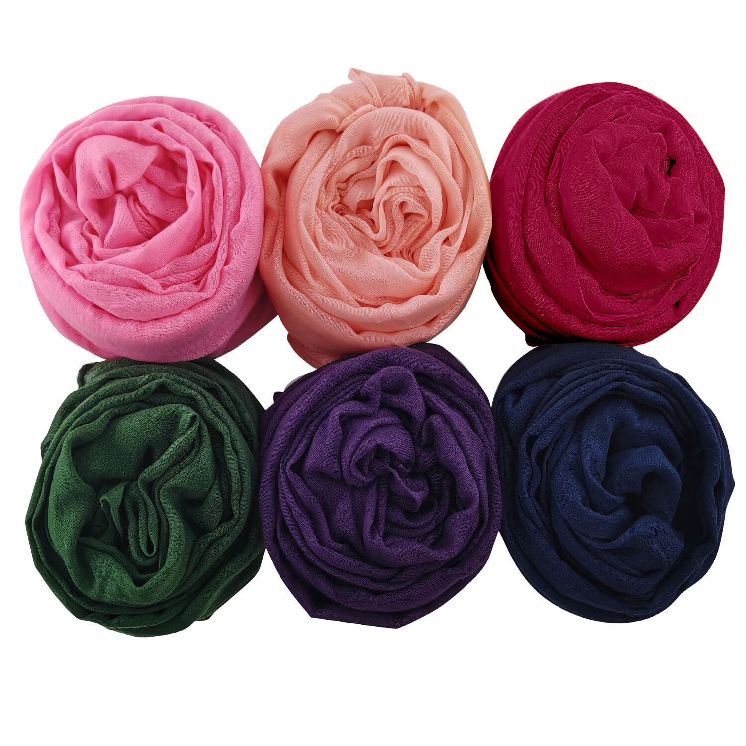 BallHull Women Soft Scarf Shawl for All Season Lightweight Long Scarf, 6 Pcs