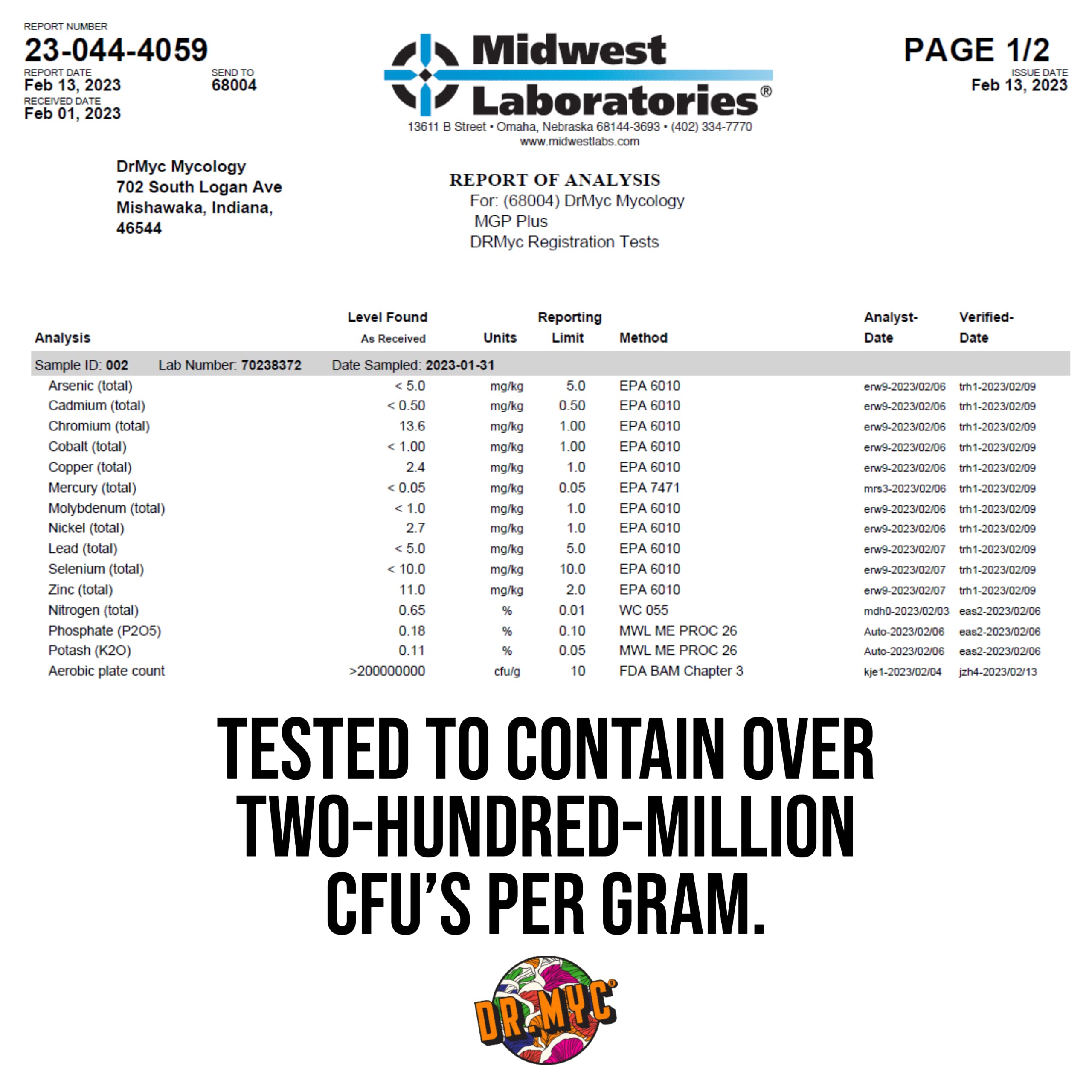 DRMyc.com - MGP Plus - Growth Promoter for Mushroom Substrates. MGP Increases Colonization Speed, Yields, Fruit Size & Reduces Trich - Works with Rye Berries, Millet, Dung Loving Mushrooms (10 Grams)