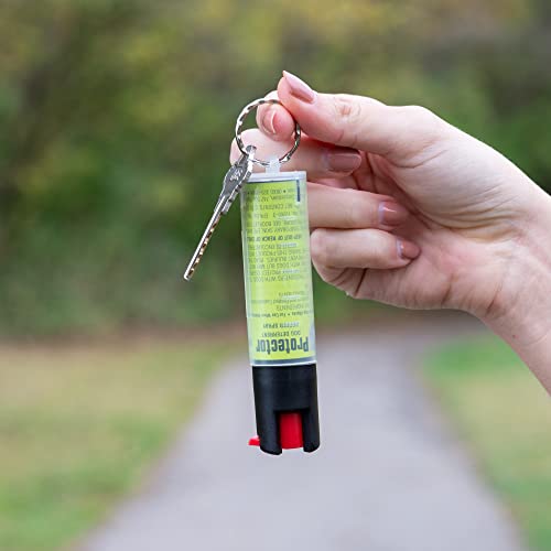 SABRE RED SABRE Protector Dog Spray with Key Ring, 14 Bursts, 12-Foot (4-Meter) Range, Humane Dog Attack Deterrent, Maximum Strength Allowed By EPA