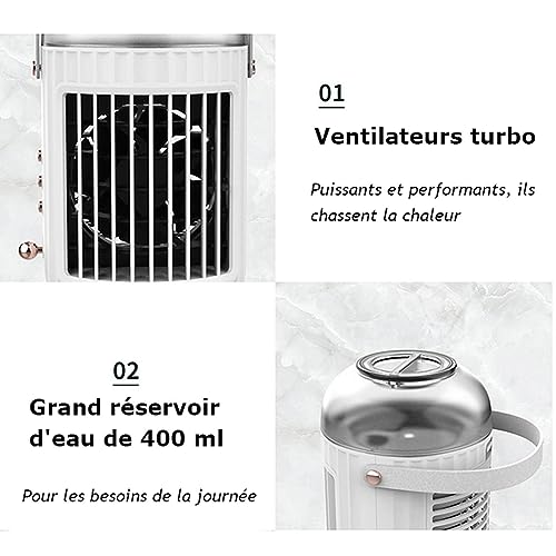 Outdoor Air Conditioner - 400ml water tank Cooling Fans for Bedroom - Mini Mist Spray with 3 wind speeds, 2 Spray Modes | Portable Evaporative Cooling Fan for Room/Office/Camping/Table Car