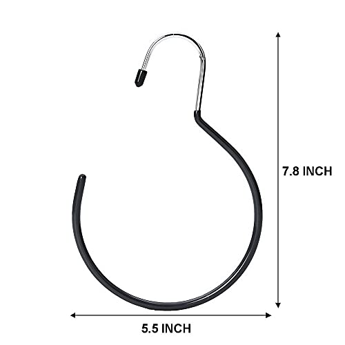GXLQIJU Belt Ring Hanger Scarf Hangers,Multi-use Hanging Hook Closet Organizer for Belts,Shawls Scarves,Ties,Hat Rack(5 Pack, Black)