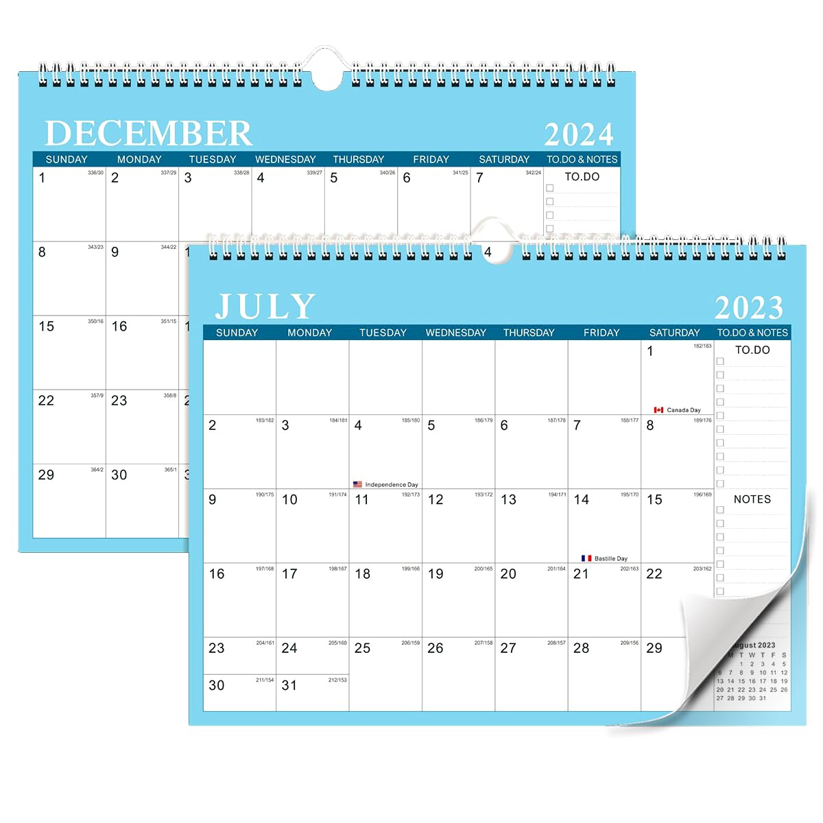 Calendar 2023-2024-2025 Wall Calendar, July 2023 - December 2024 Calendar ,January 2024 - June 2025, 18 Months Calendar, 11.6"x14.8'', Large Daily Blocks Perfect for Planning and Organizing for Home