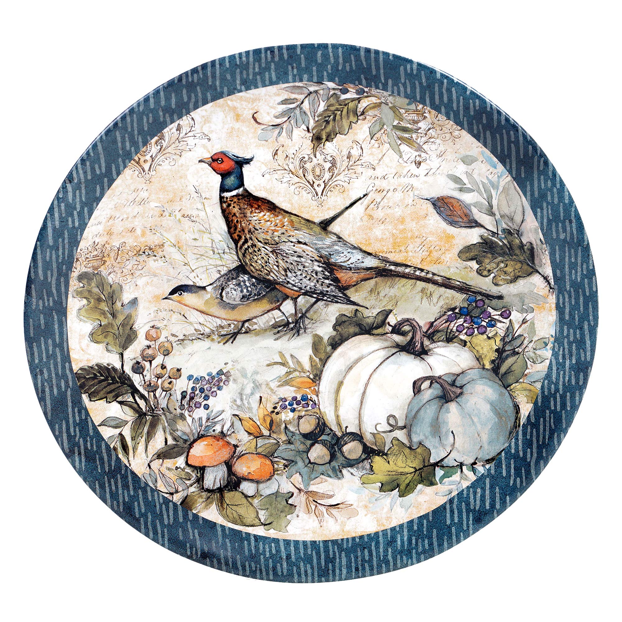 Certified International Harvest Gatherings Round Platter, 13" Diameter, Multicolor