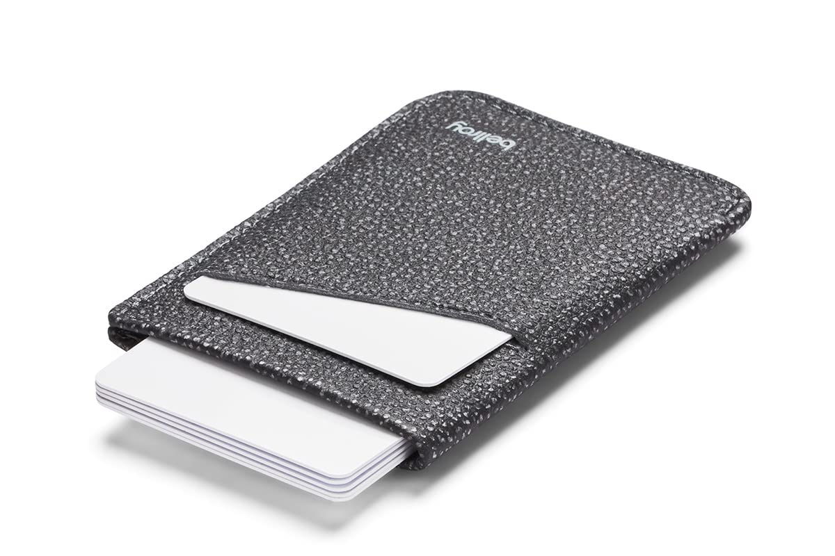 Bellroy Card Sleeve (Premium Leather Card Holder or Minimalist Wallet, Holds 2-8 Cards or Business Cards, Folded Note Storage) - Stellar Black