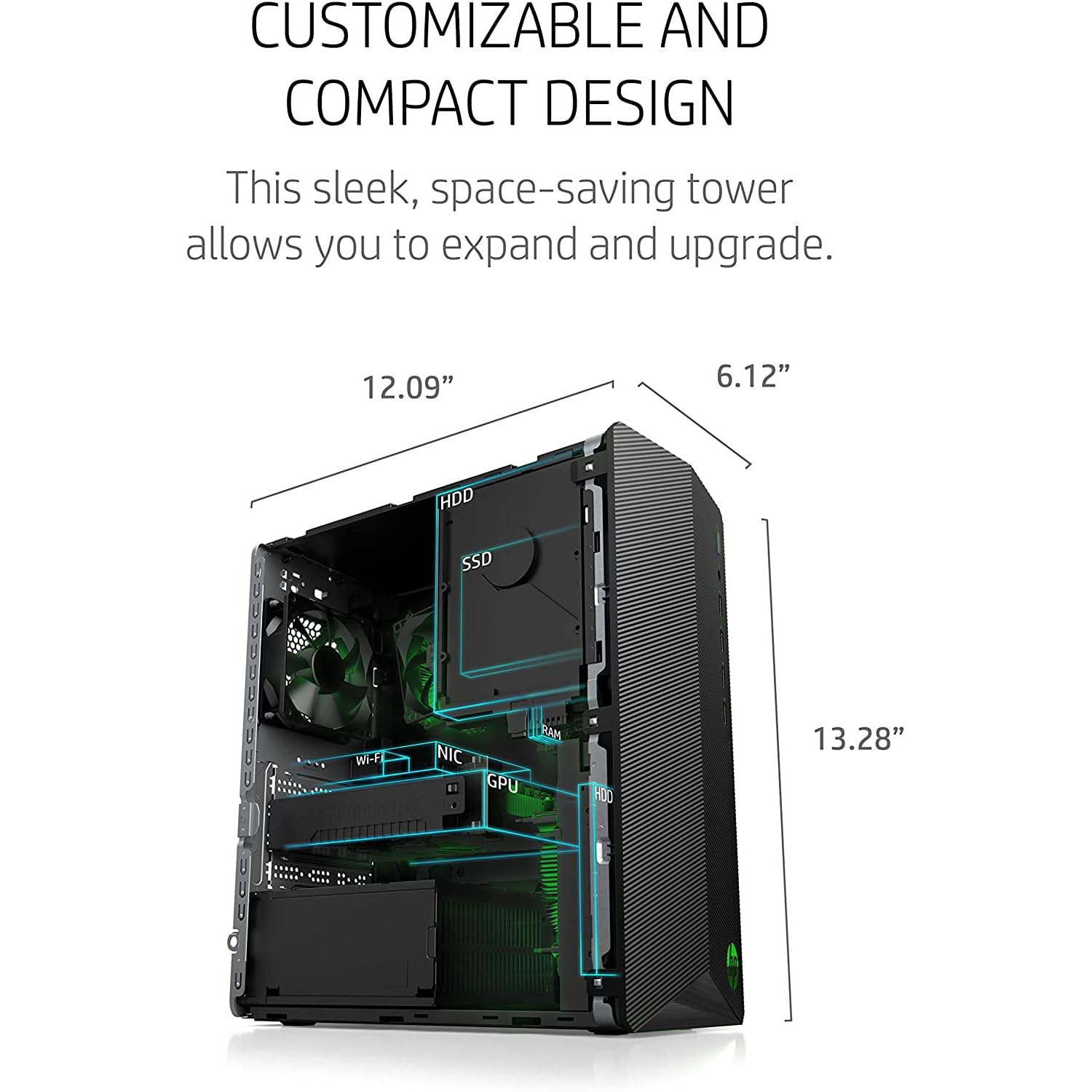 HP Pavilion Tower Desktop Computer, Octa-Core AMD Ryzen 7 5700G (Beat i7-11700K), 12GB DDR4 RAM, 4TB PCIe SSD, WiFi 6, Bluetooth, RJ-45, HDMI, VGA, Keyboard and Mouse, Windows 11 Pro, WE/PGPY