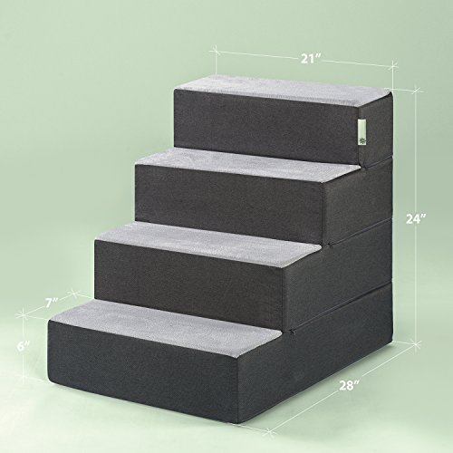 Zinus Easy Pet Stairs/Pet Ramp/Pet Ladder, X-large, Grey