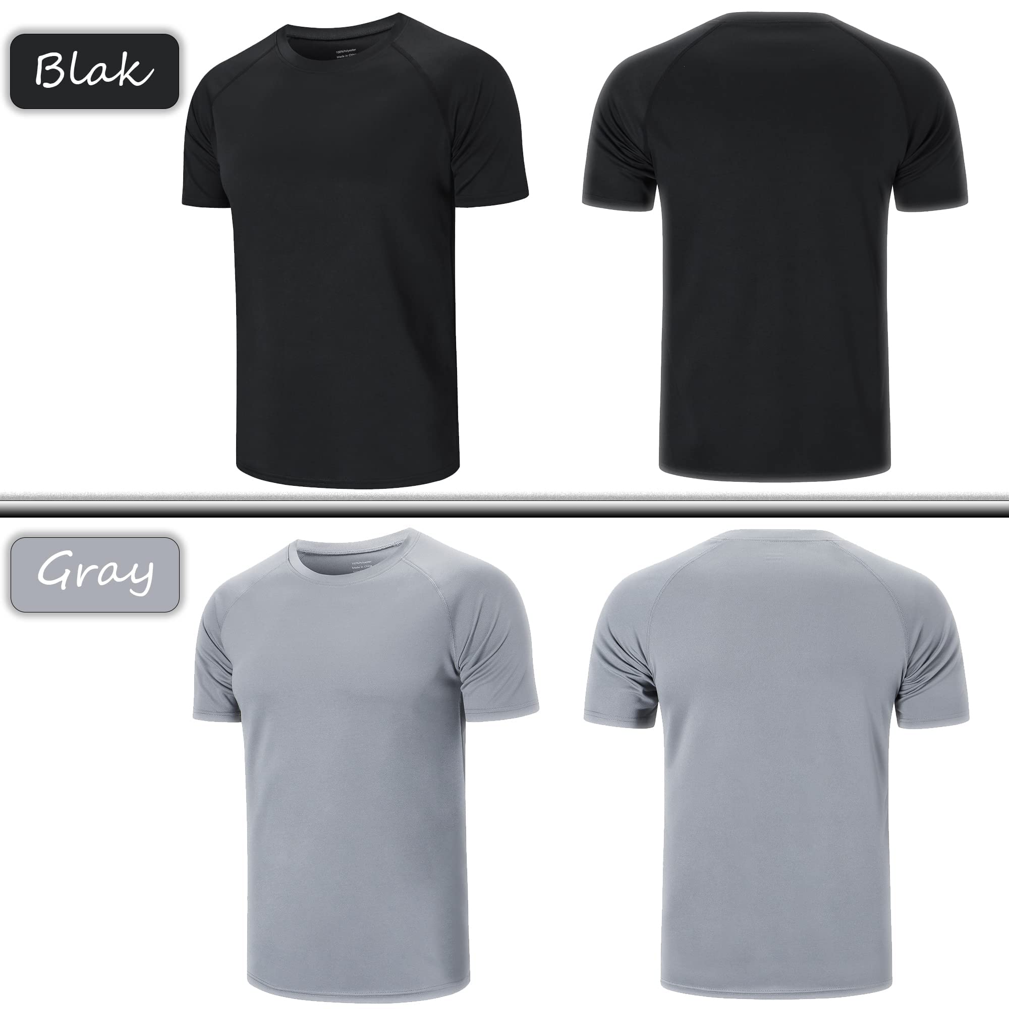 Cimic Workout Shirts for Men, 3 Pack Mens Crew Neck Casual Gym Shirts Short Sleeve Plain Athletic Moisture Wicking Dry Fit Active T-Shirts-Navy (Medium, 590-Black Grey Navy)