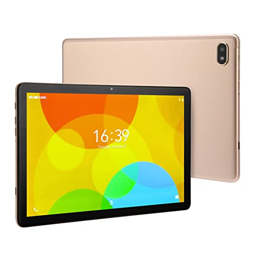 CHICIRIS 4G LTE Tablet, 5MP Front 13MP Rear 8 Core CPU 10.1 Inch Tablet AU Plug 100-240V 1920x1200 Resolution for Reading for Android 11.0 (Gold)