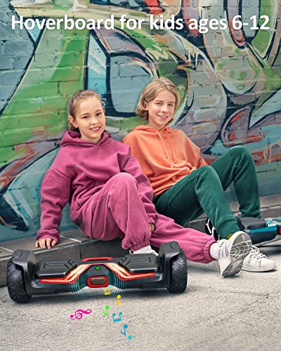 Gyroor Hoverboard for Adults and Kids,700W Motor & Solid Tires,Off Road All Terrian,Hoverboard for Adults Twith Bluetooth Speaker & LED Lights, UL2272 Certificated