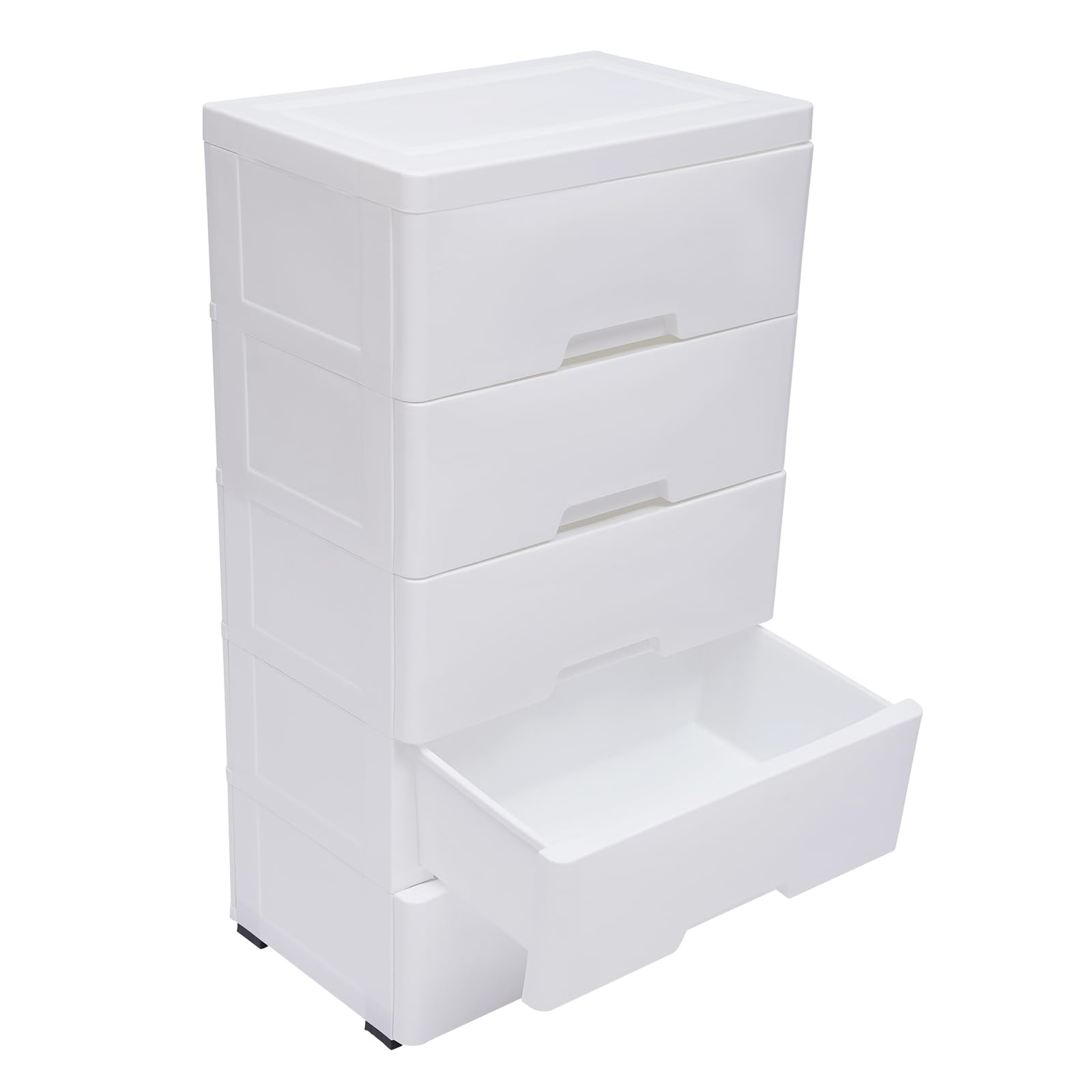 Fermoirper Storage Drawers 5 Drawer Storage Organizer 17.72 * 11.81 * 33.07in Plastic Drawers Stackable Clothes Drawer Plastic Dressers With Drawers Vertical Storage Tower(White)