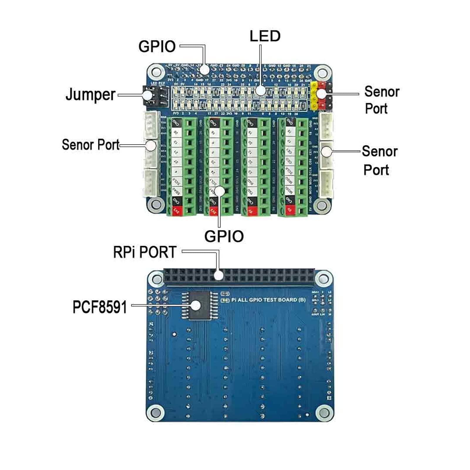 Development Board, Compact Size Sensor Expansion Board. Excellent PCB LED GPIO IO Port for 4B 3B CM4