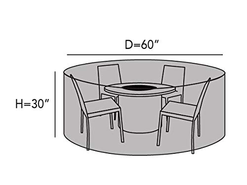 Covermates Round Firepit/Chair Set Cover β Water-Resistant Polyester, Mesh Ventilation, Fire Pit Covers-Khaki
