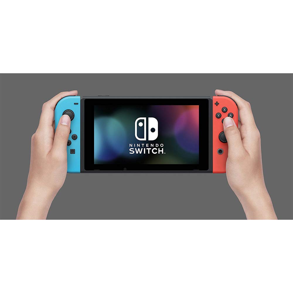 Nintendo Switch 32 GB Console w/ Neon Blue & Red Joy-Con (HACSKABAA) Bundle with Nintendo Mario Kart 8 Deluxe + Super Mario Party + Super Mario Maker 2 + Nintendo Switch Minecraft + More