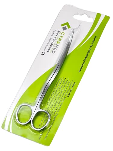 Cyanmed 1 Ea Premium 6 Inch Bent Handle Curved Embroidery Scissors-Perfect for Machine Embroidery Stainless Steel Light weight