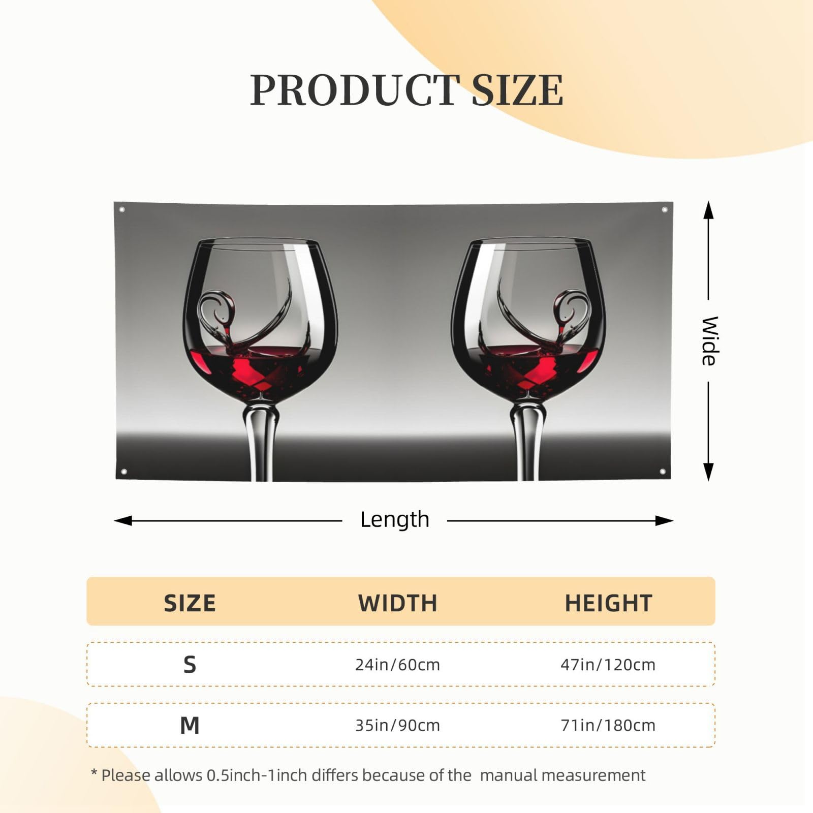 Banners and Signs for Outdoor 35x71 Backdrop for Birthday Party Business Graduation Wedding Event,Wine Glass