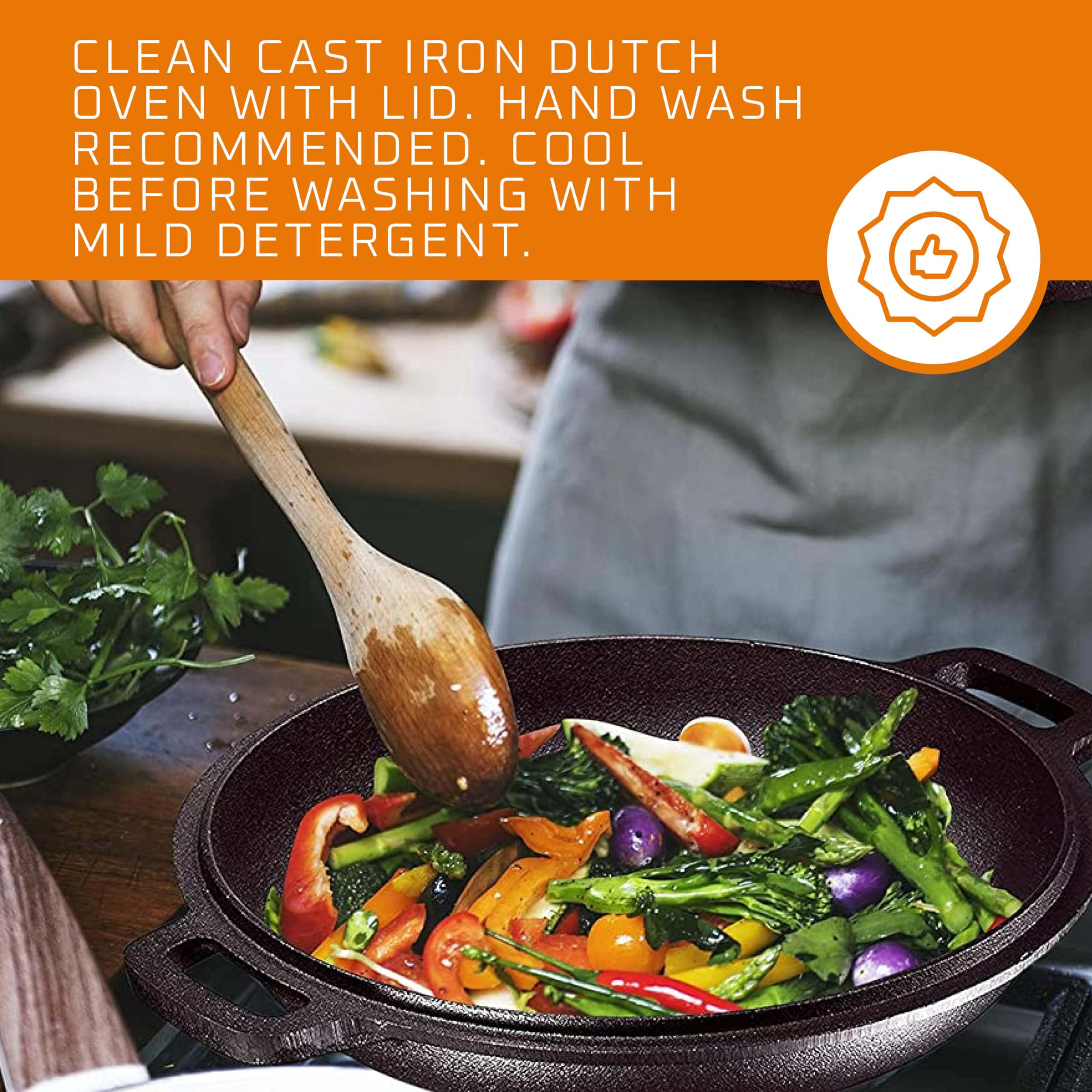 Bruntmor 2-in-1, 5 Quart Enamel Cast Iron Dutch Ovens With Handles, 5 Qt Red Cast Iron Skillet, Enameled All-in-One Cookware Braising Pan For Casserole Dish, Crock Pot Covered With Cast Iron