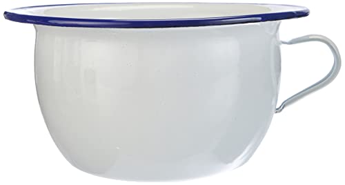 ibili Chamber Pot Blanca 3,5 l of Enamelled Steel, White/Blue, 24 x 24 x 12 cm