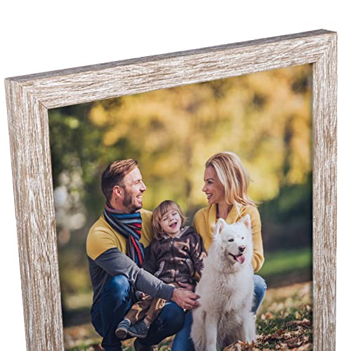 Lyeasw Rustic 8x10 Picture Frame Set of 12, Multi Woodgrain Farmhouse Photo Frames for Wall or Tabletop, Beige