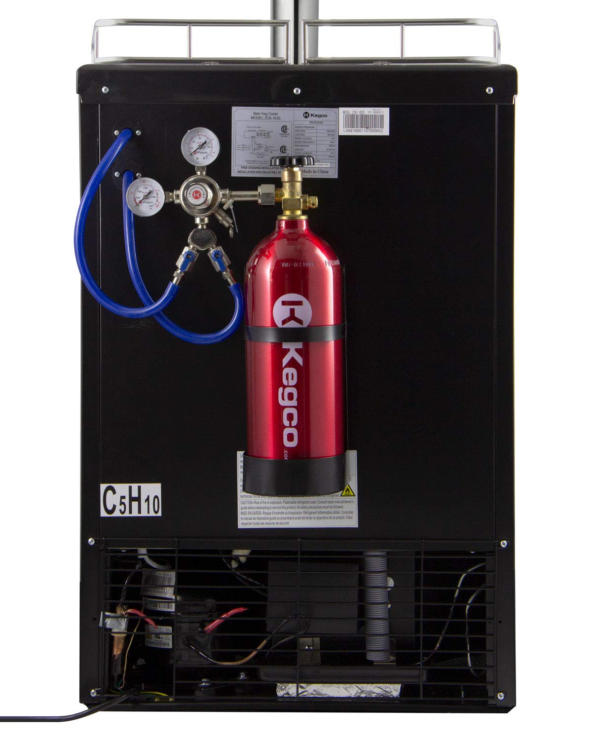 Kegco Keg Dispenser, Black, 2 Tap