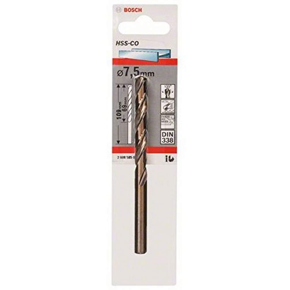 Bosch 2608585859 Metal Drill Bit Hss-Co 7, 5mmx2.72inx4.29In