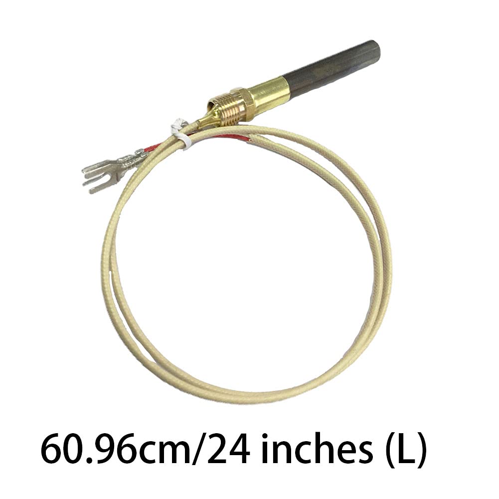 Thermopile Generator,750 Millivolt Temperature Resistance Replacement Thermopile Generator,24'' Long Fireplace Replacement Parts,Fireplace & Stove Accessory,for Gas Fireplace/Gas Grills/Gas Boilers