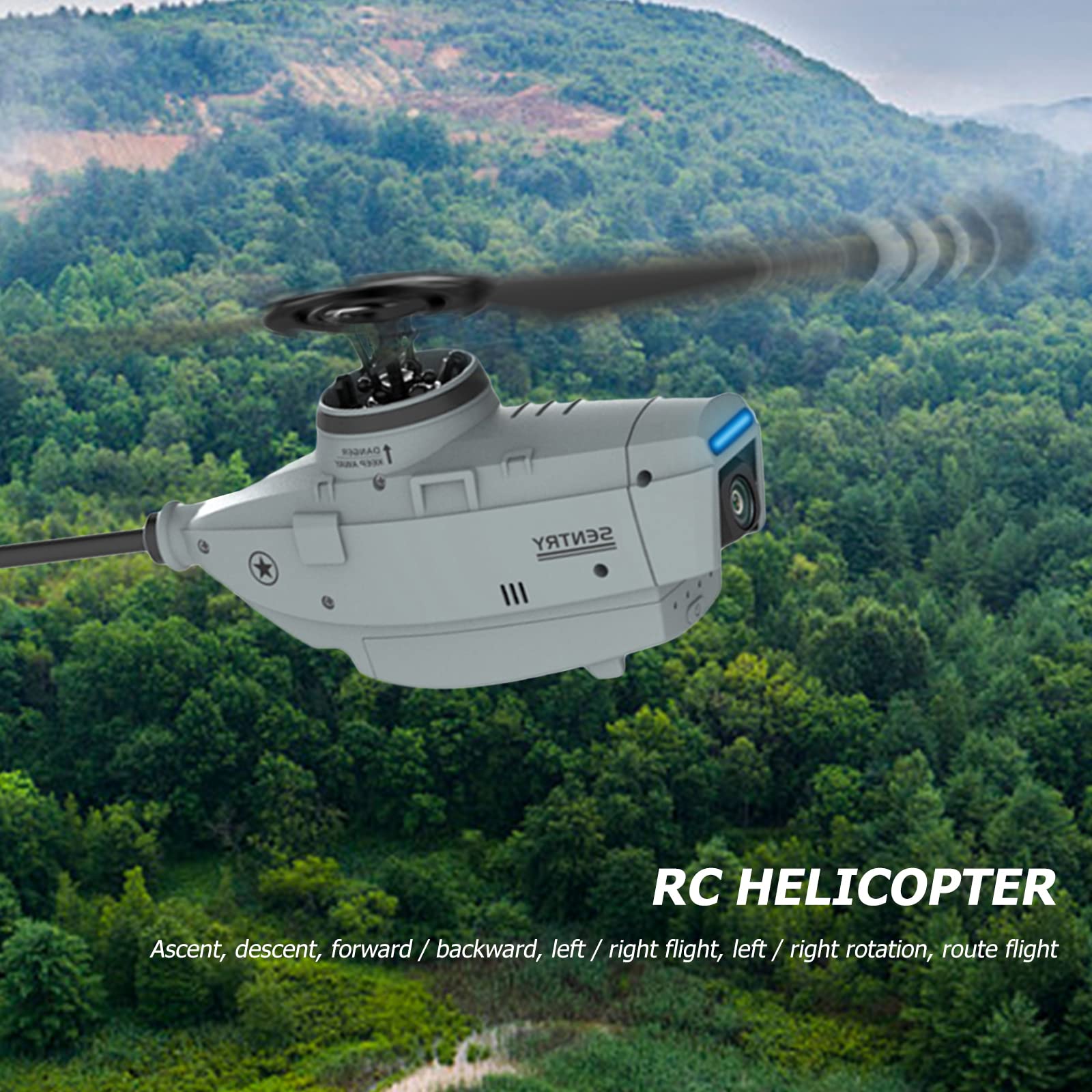 C127 2.4G Remote Control Helicopter with 720P Camera, RC ERA 4CH 6-Axis Gyro, Altitude Hold, Optical Flow Localization, Flybarless RTF Sentry Helicopter, for Kids and Beginners