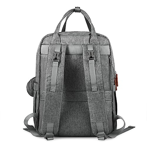 PandaEar Diaper Bag Backpack - Large Baby Diaper Bags with Pacifier Case - Waterproof Unisex Newborn Travel Backpack -Grey