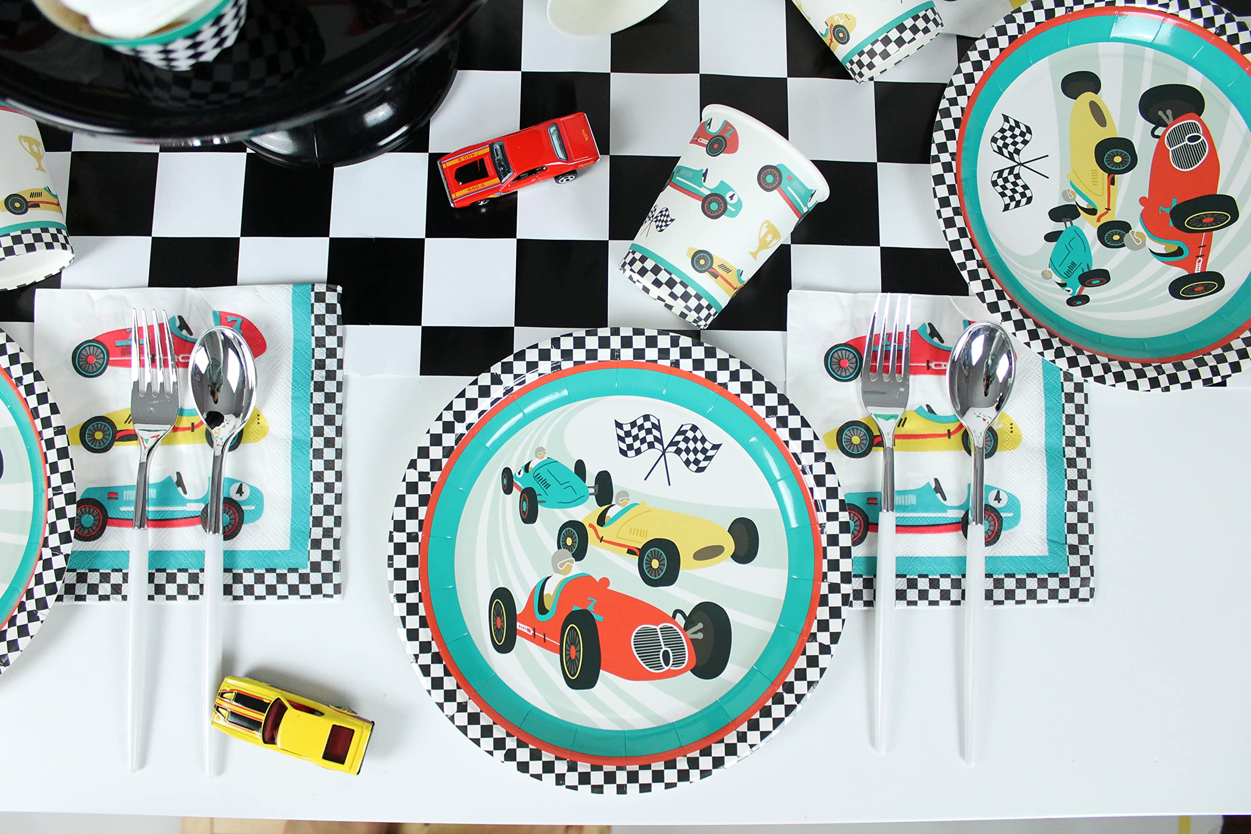 Vintage Race Car Napkins, 24 ct | Kids Race Car Themed Party Tableware