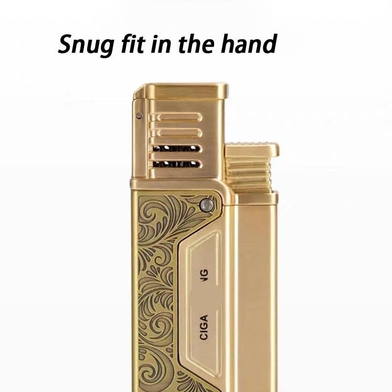 Butane Lighter with Windproof Flame, Easy to Carry and Reusable, Suitable and Daily Necessities for Boyfriends, Girlfriends, Fathers. (Color : C3)