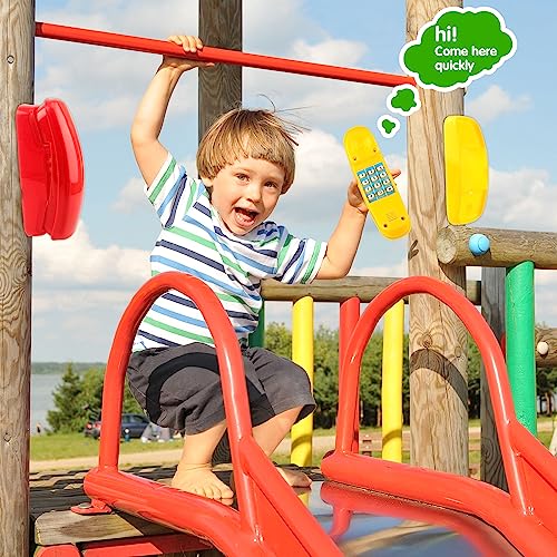 Haconba 2 Pack Swingset Phone Toys Playground Swing Set Telephone Plastic Pretend Play Telephone with Numeric Key for Kids Outdoor Playground Treehouse Accessories (Yellow, Red)
