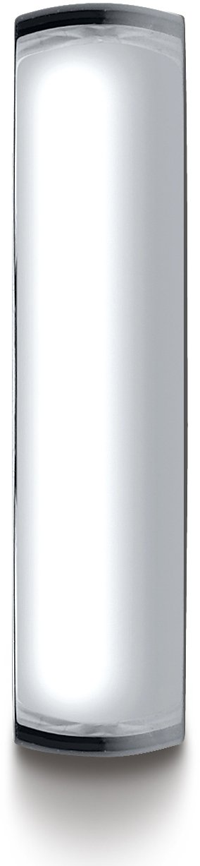BANVARI Benchmark 14K White Gold 5mm Low Dome Light Wedding Band Ring, Size 9